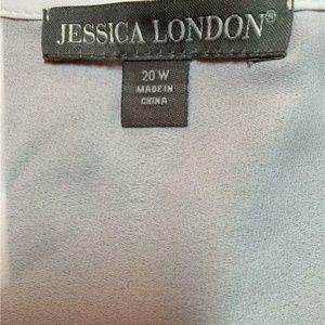 Jessica London | Tops | Jessica London White Faux Wrap Print Trim ...
